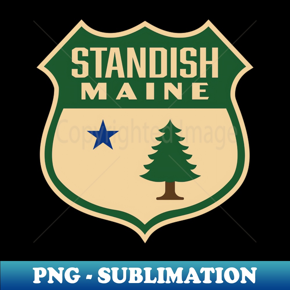 Standish Maine Retro Pine Tree Shield Green - Decorative Sub | Inspire ...