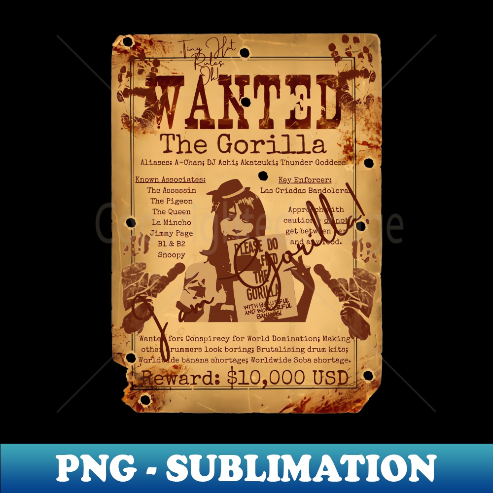 The Gorilla Wanted Poster - Instant PNG Sublimation Download | Inspire ...