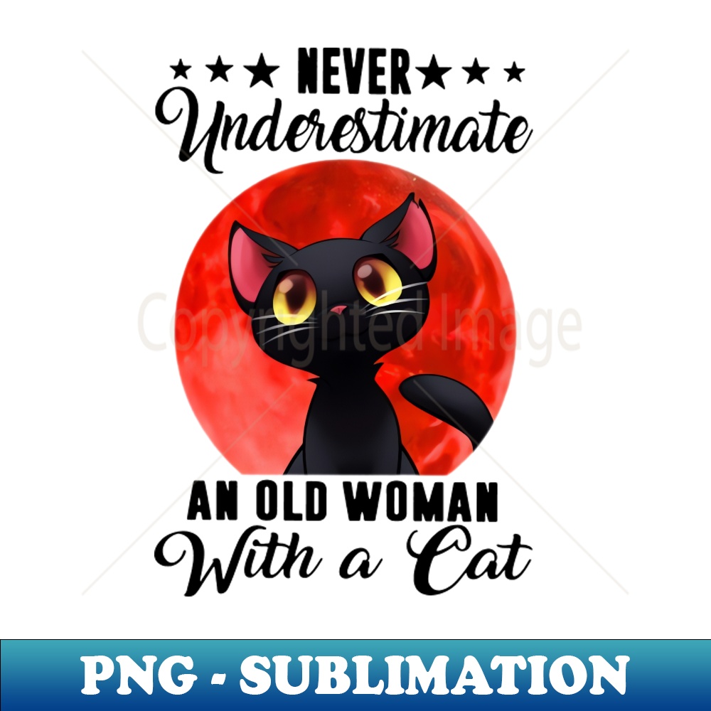Cat Never Underestimater An Old Woman With A Cat - Artistic | Inspire ...