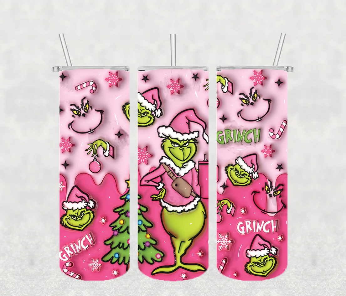 3D Inflated Pink Grinch Christmas Png, The Grinch Png, Pink - Inspire ...