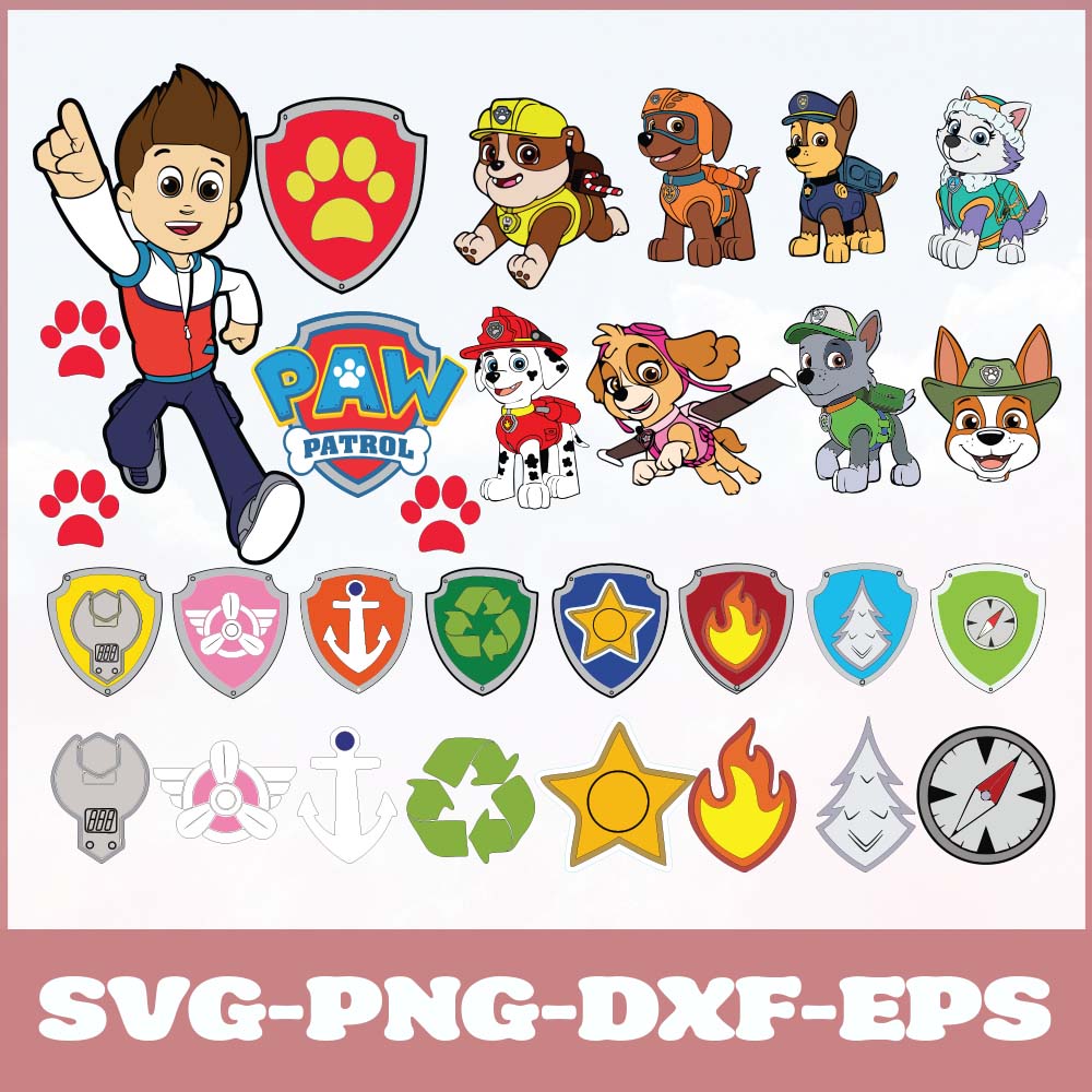 Paw patrol bundle svg,png,dxf,Paw patrol svg,png,dxf,Disney - Inspire ...