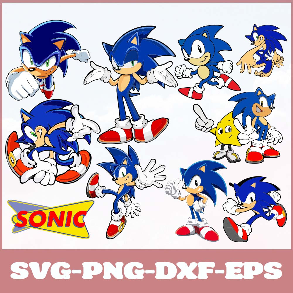 Sonic bundle svg,png,dxf,Sonic svg,png,dxf,Disney svg,png,dx | Inspire ...