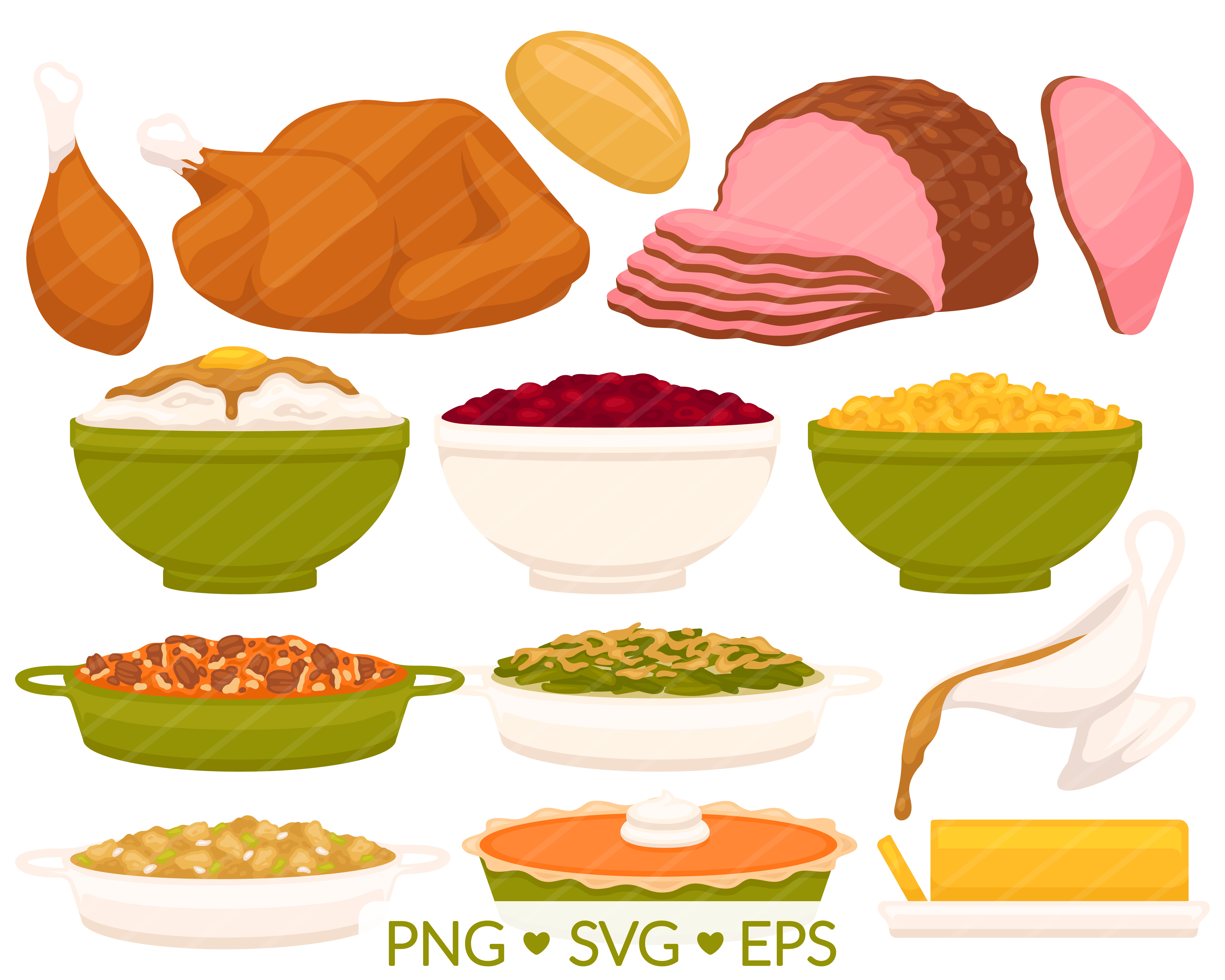 Thanksgiving Dish Clipart - SVG, PNG, EPS Images - Turkey Ma | Inspire ...