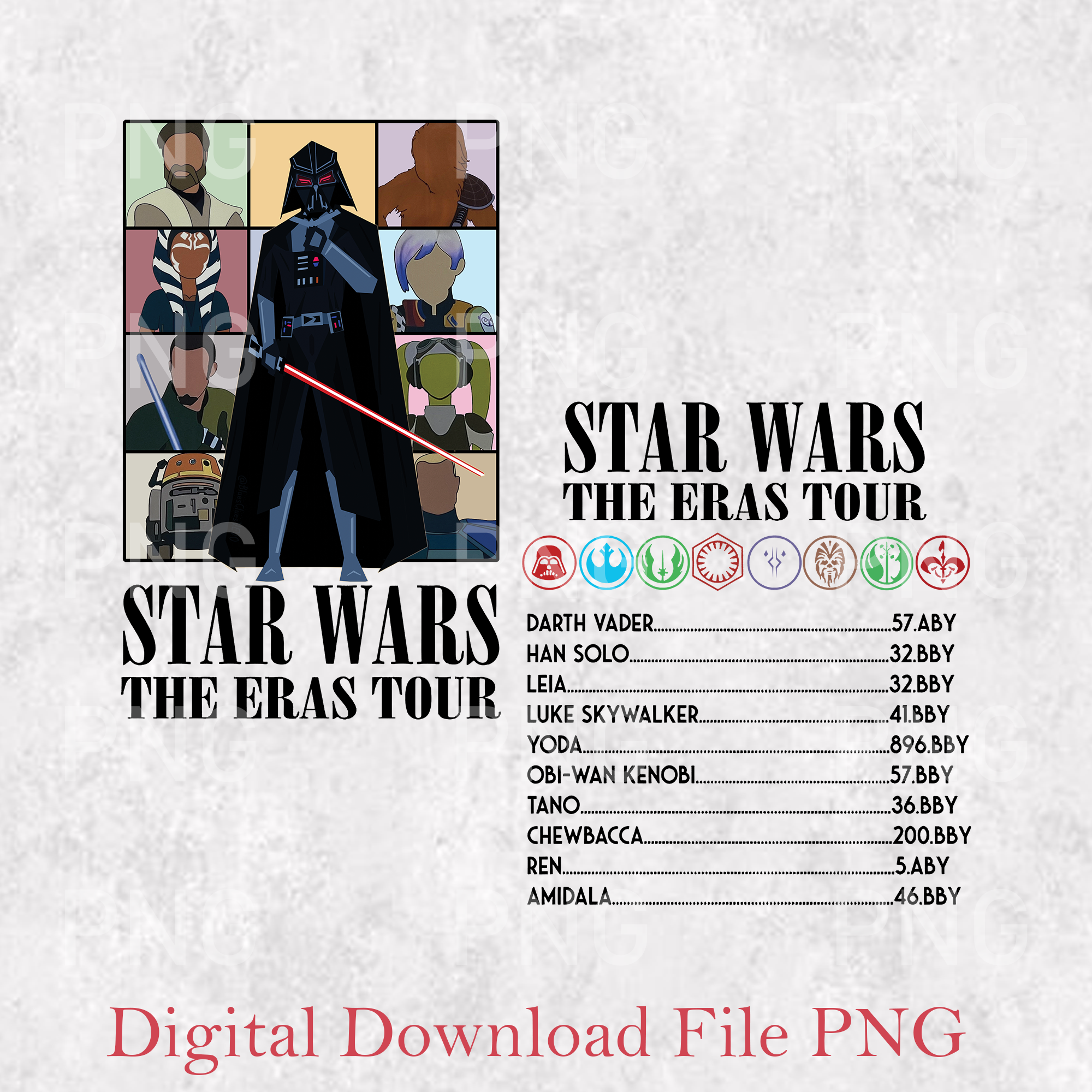 Star Wars The Eras Tour PNG, Star Wars PNG, Disney Star Wars | Inspire ...