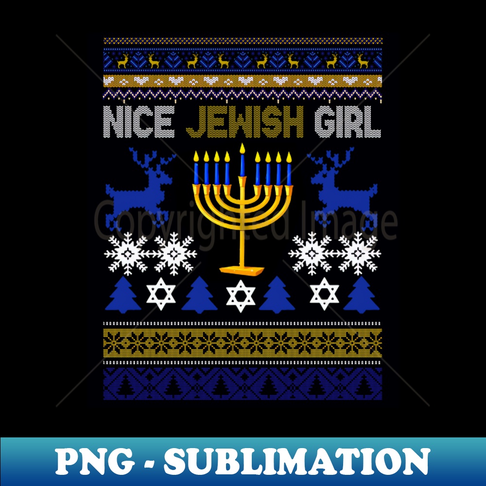 Nice Jewish Girl Cute Hanukkah Christmas Sweater Girls Jewis - Inspire ...