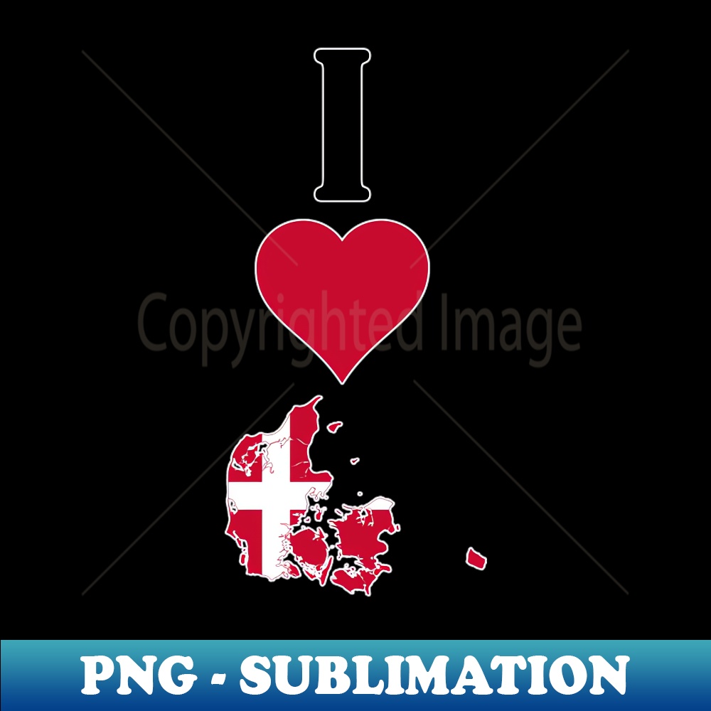I Love Denmark Vertical I Heart Danish Flag Map - Trendy Sub | Inspire ...
