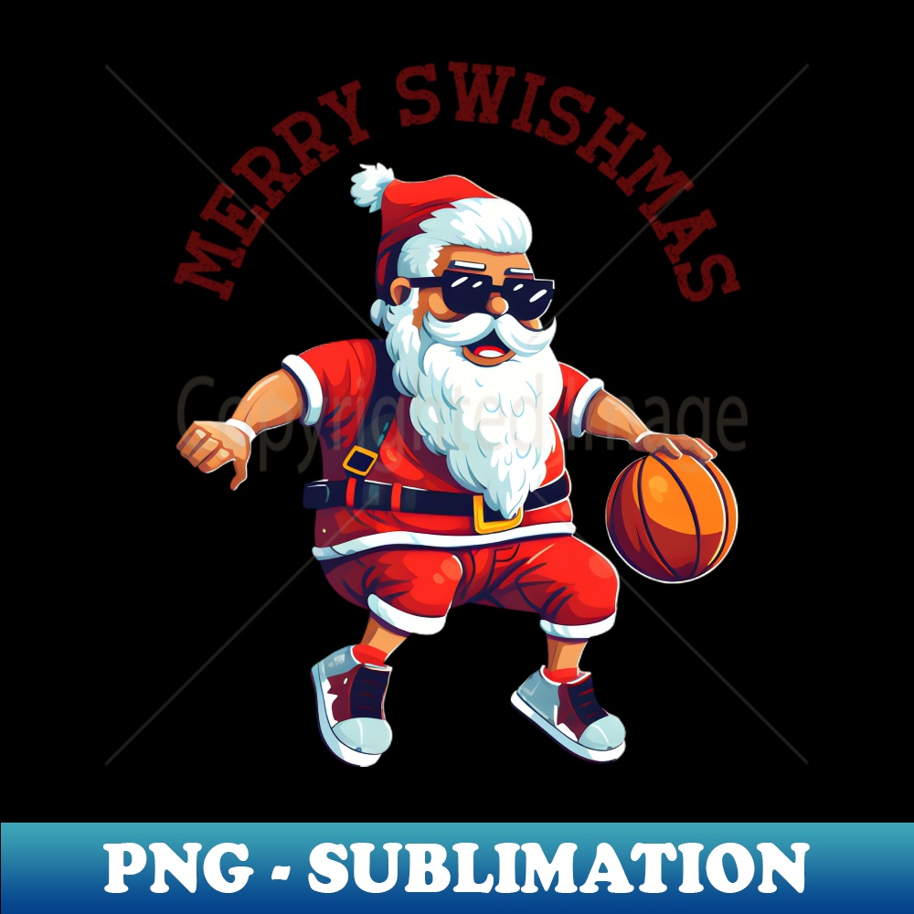 merry swishmas santa playing bascketball tshirt - Artistic S | Inspire ...