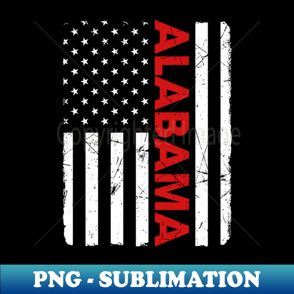 Alabama Vintage Retro Distressed American Flag - PNG Transpa - Inspire ...