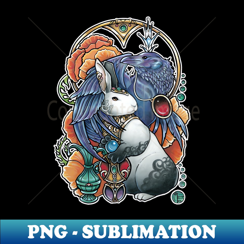 The Rabbit The Raven - White Outlined Version - No Backgrou | Inspire ...