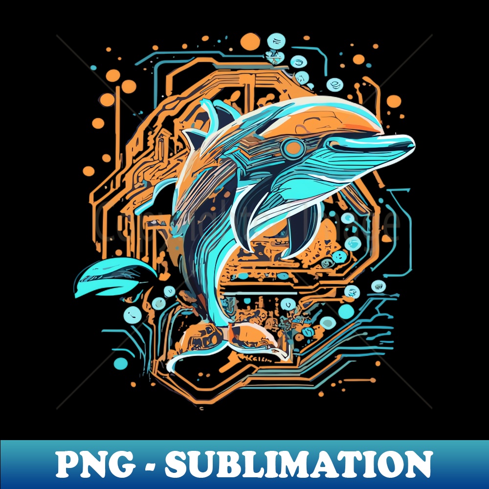 Circuit board dolphin with wires - Unique Sublimation PNG Do | Inspire ...