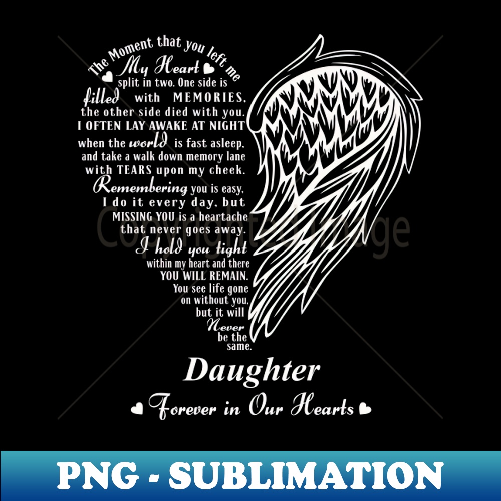 My Heart Split in two In Memory of My Daughter - PNG Transpa | Inspire ...