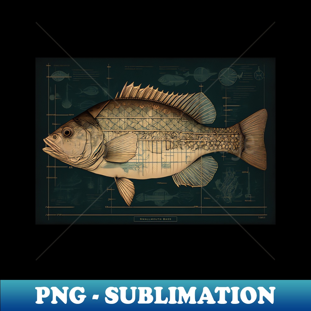 Smallmouth Bass Fish Print - High-Quality PNG Sublimation Do | Inspire ...