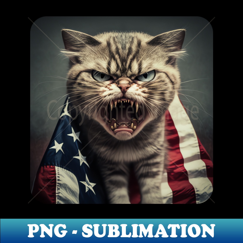 American flag angry cat - Exclusive Sublimation Digital File | Inspire ...