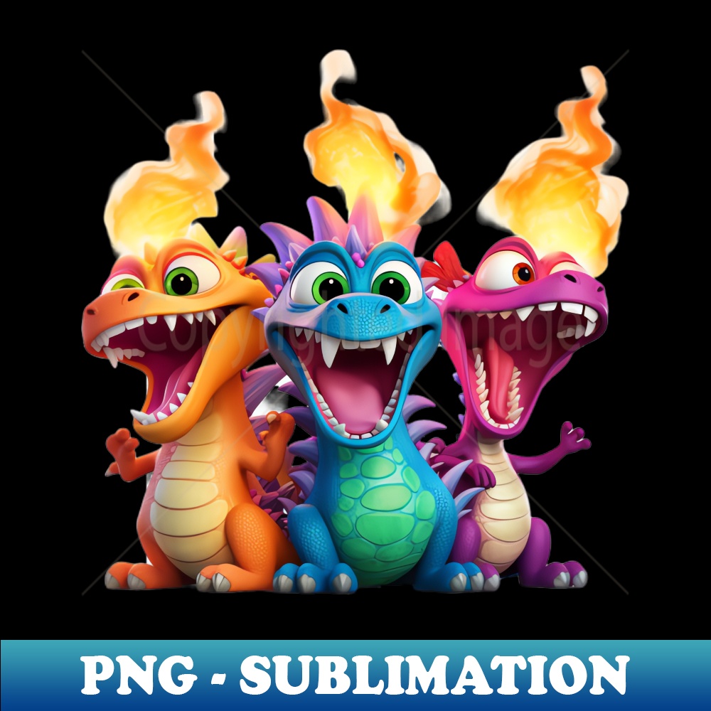 Three cute little dragons with hair on fire - Special Editio | Inspire ...