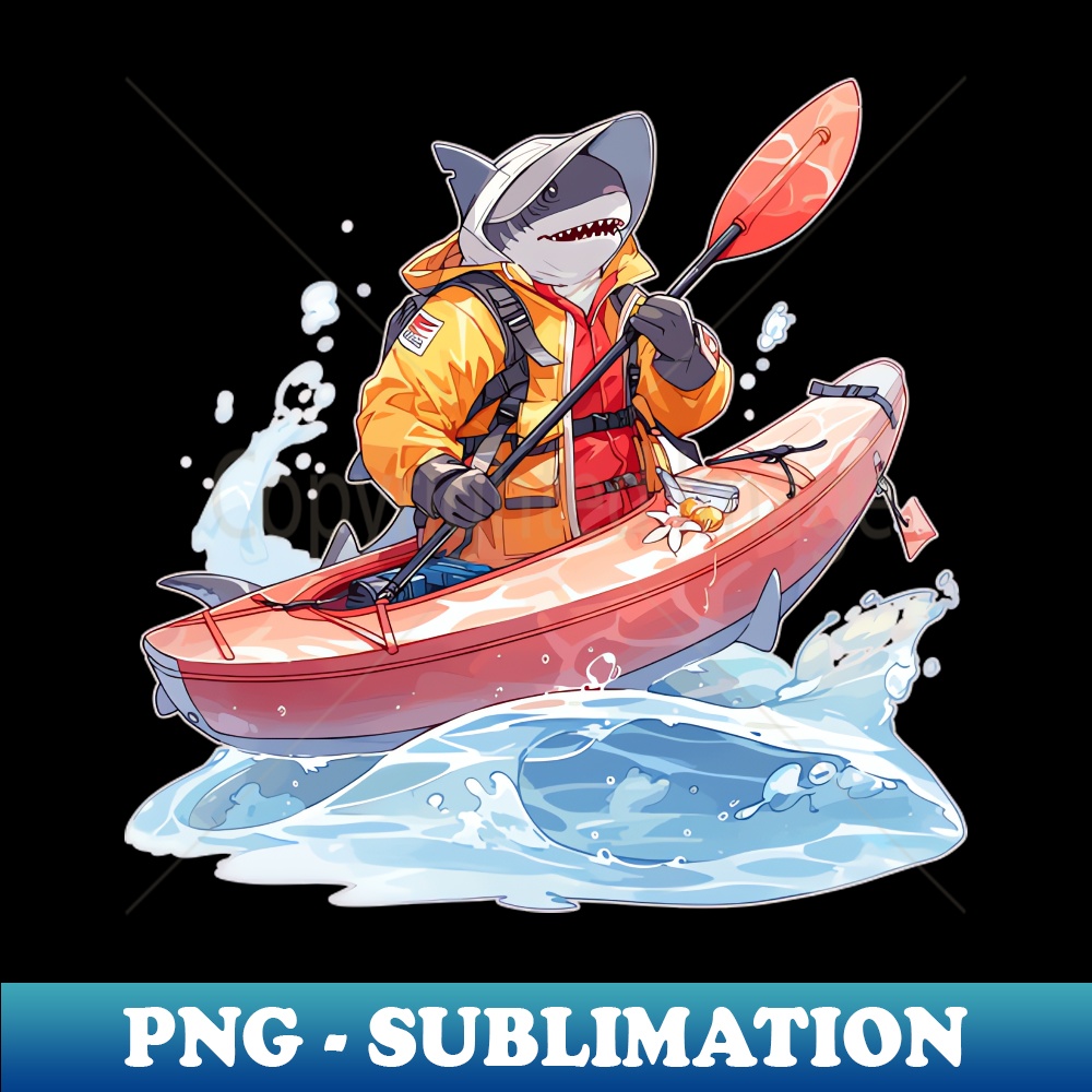 Cautious Kayaker Anime Shark - Premium PNG Sublimation File | Inspire ...