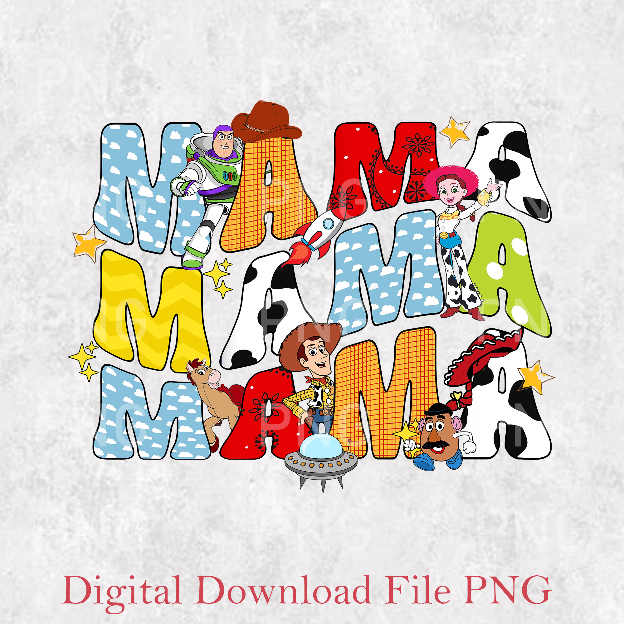 Disney Toy Story Mama PNG, Retro Disney Mama PNG, Toy Story - Inspire ...