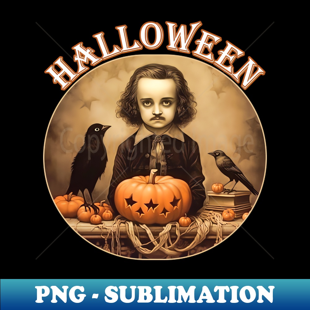Edgar Allan Poe Child Portrait Halloween Raven Pumpkin - Cre | Inspire ...