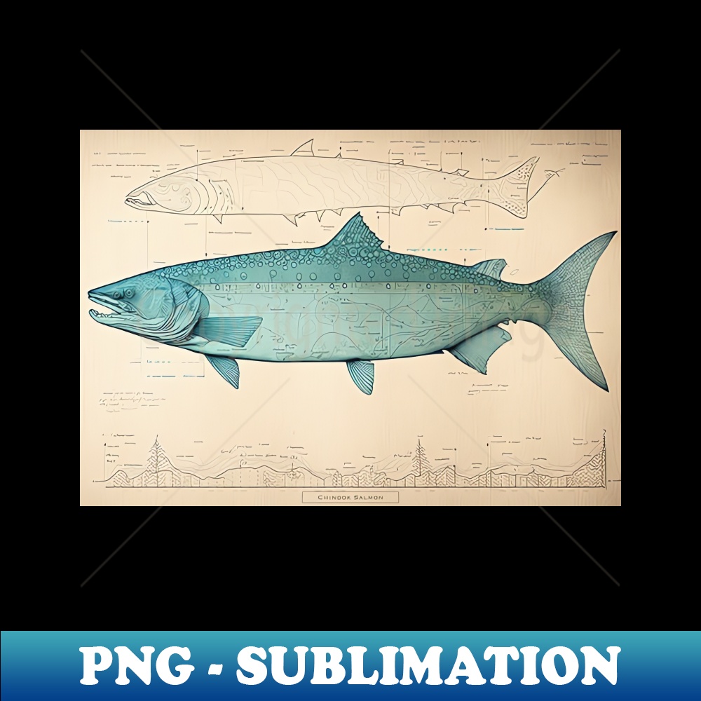 Chinook Salmon Fish Print - Instant Sublimation Digital Down - Inspire ...