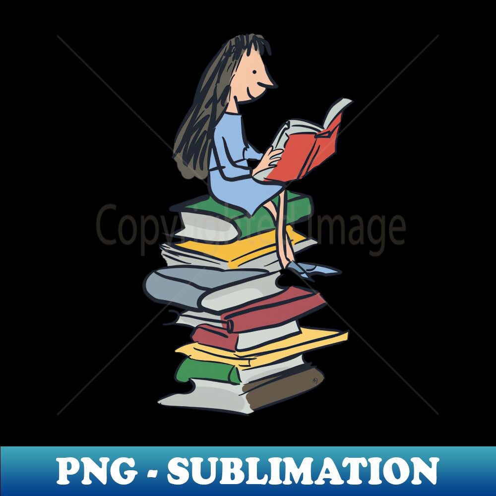 Bookworm girl gift Matilda Roald Dahl - High-Resolution PNG | Inspire ...