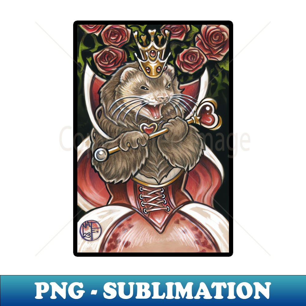 Ferret Queen of Hearts - Black Outlined Version - Trendy Sub | Inspire ...