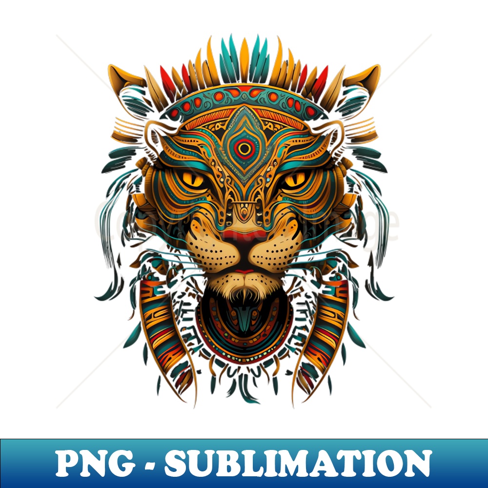 Aztec Tiger Art Native Mexican Azteca Animal Gold Design - P | Inspire ...