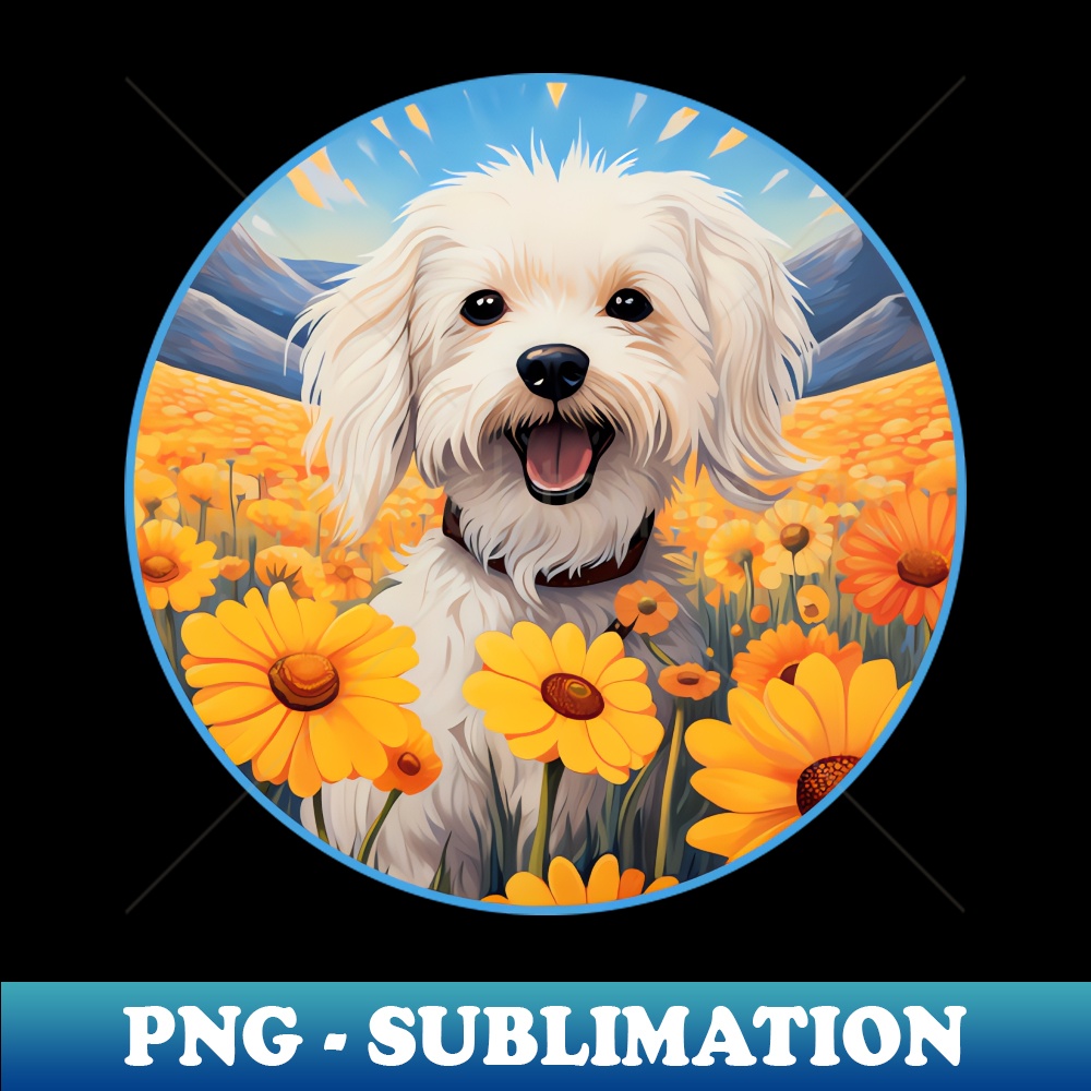 Maltipoo Mountain Flower Cute Colorful Puppy Dog - Signature | Inspire ...
