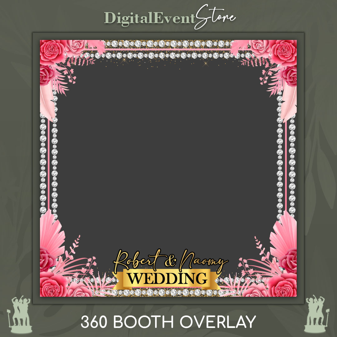 360 Overlay Photobooth Wedding 360 Pink Flowers Selfie 360 D | Inspire ...