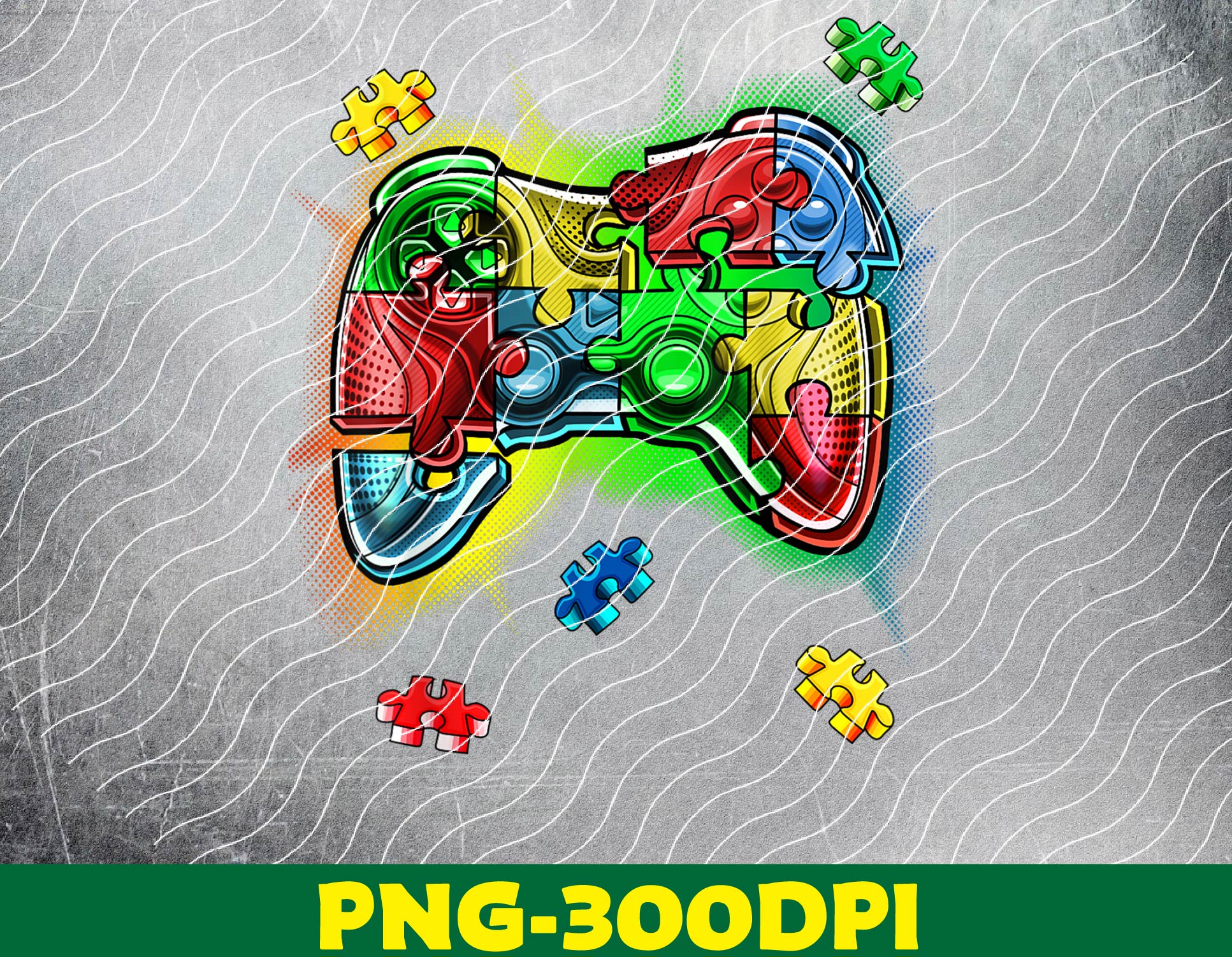 Autism Awareness Video Game Controller Puzzle Piece Boys PNG | Inspire ...