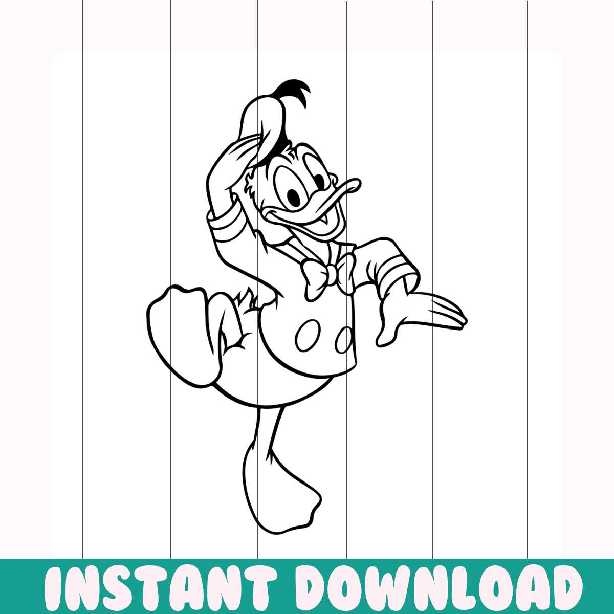 Donald duck svg free, disney svg, outline svg, instant downl - Inspire ...