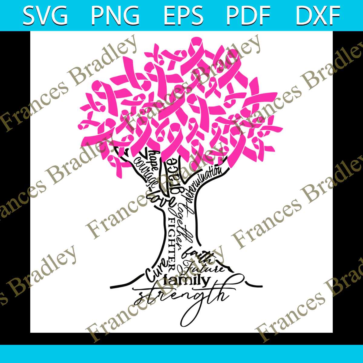 Breast Cancer tree vector, Breast Cancer Svg, Breast Cancer - Inspire ...
