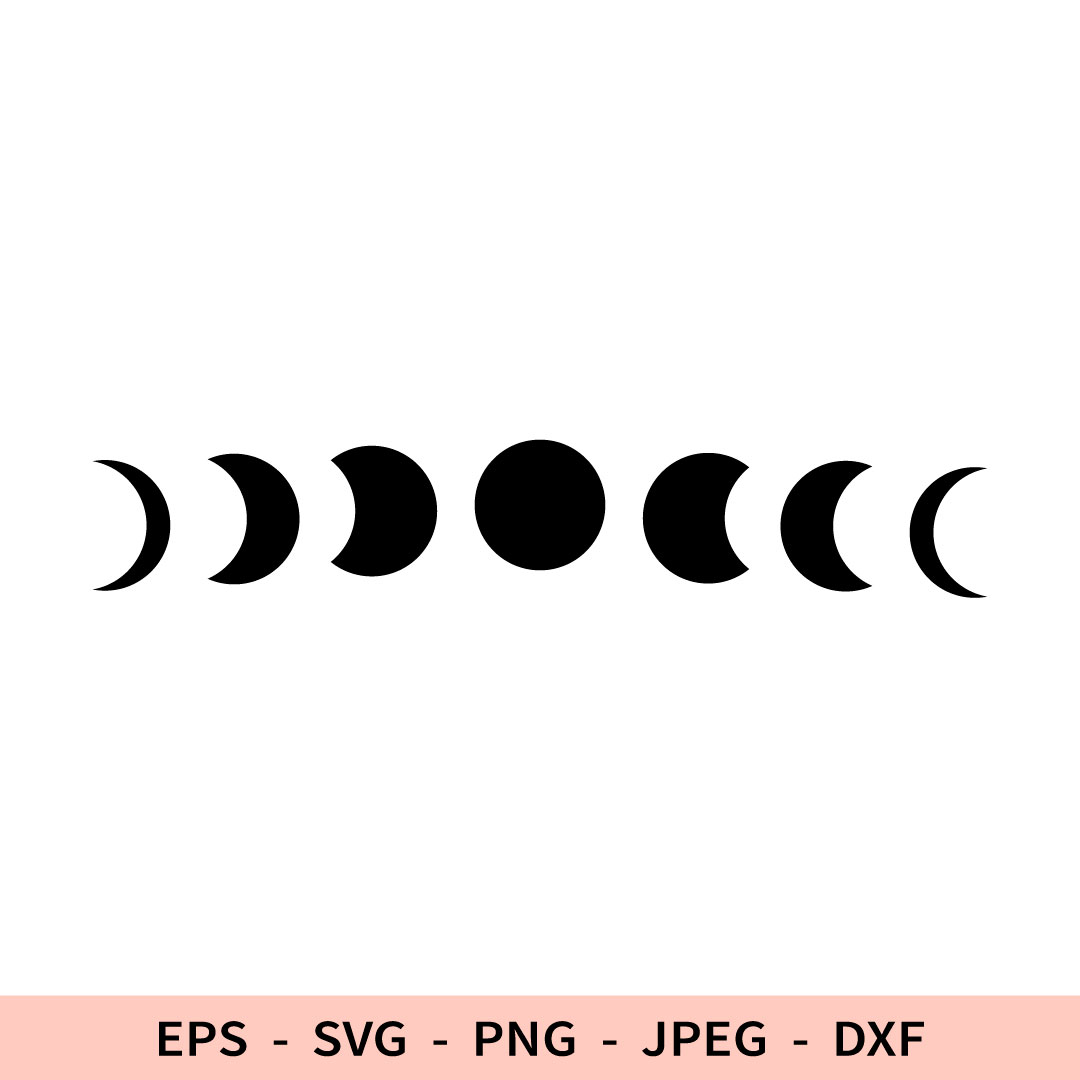 Moon Phases Svg Moon Black icon for Cricut Celestial dxf for - Inspire ...