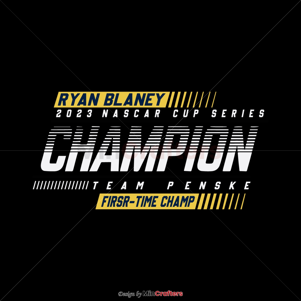 Ryan Blaney NASCAR Cup Series First Time Champ SVG File - Inspire Uplift