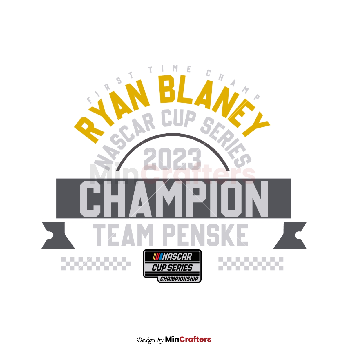 Retro Ryan Blaney NASCAR Cup Series Champion SVG File | Inspire Uplift