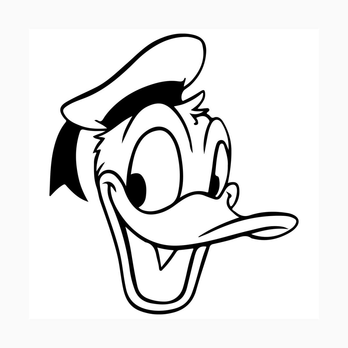 Donald Duck Clipart Black And White