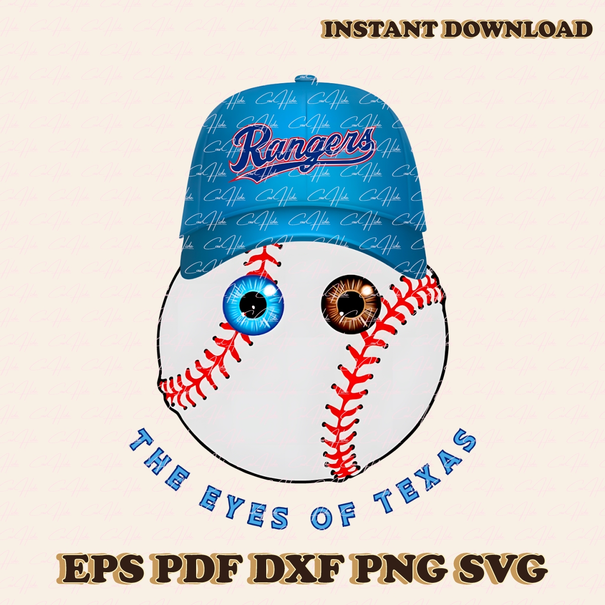 Retro Rangers Baseball Eyes of Texas PNG Download - Inspire Uplift