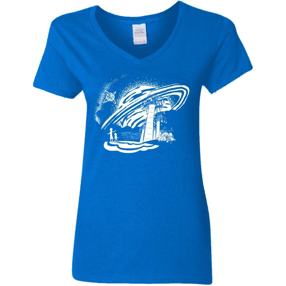 Rick And Morty Dimension 35-C Black And White Women V-Neck T - Inspire ...