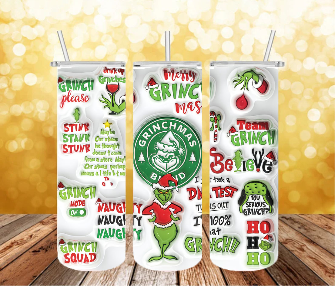 3D Inflated The Grinch Christmas Png, Coffee Grinch Png, Pin | Inspire ...