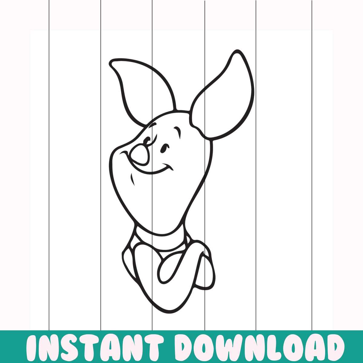 Piglet svg free, outline svg, cartoon svg, instant download, | Inspire ...