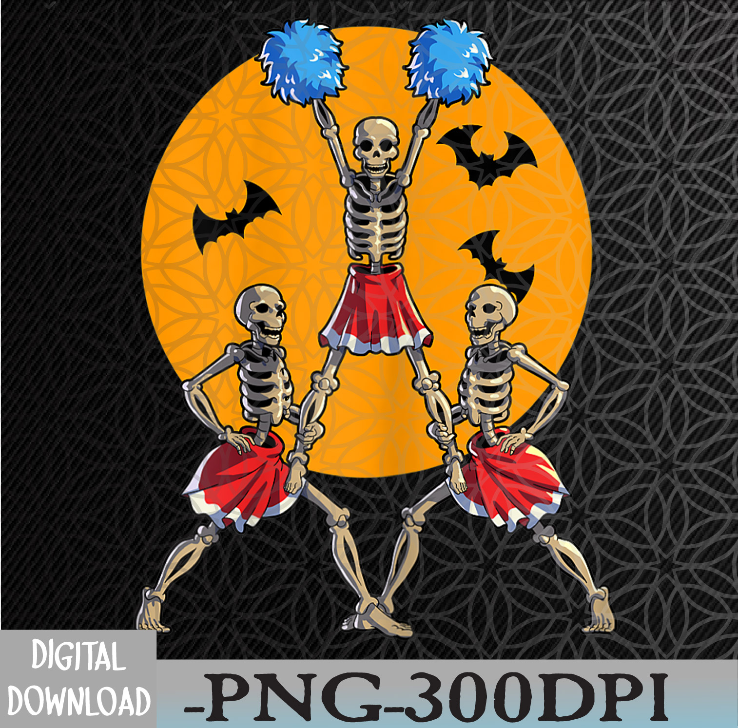 Cheerleading Skeleton Halloween Cheer Skeleton Cheerleader P | Inspire ...