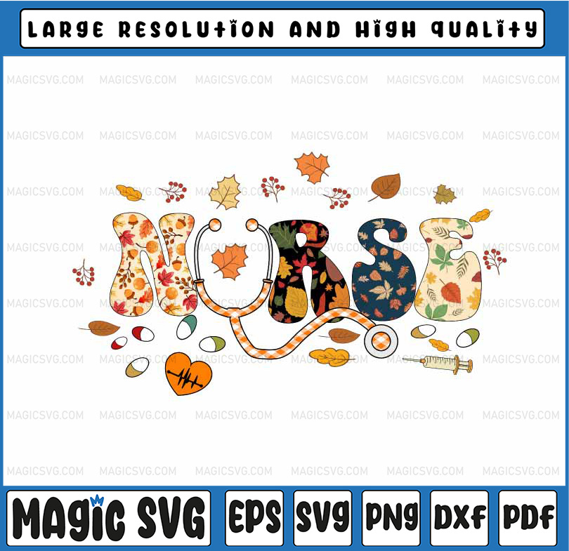 Thanksgiving Nurse Png, Thankful Fall Nurse Png, Fall Season | Inspire ...