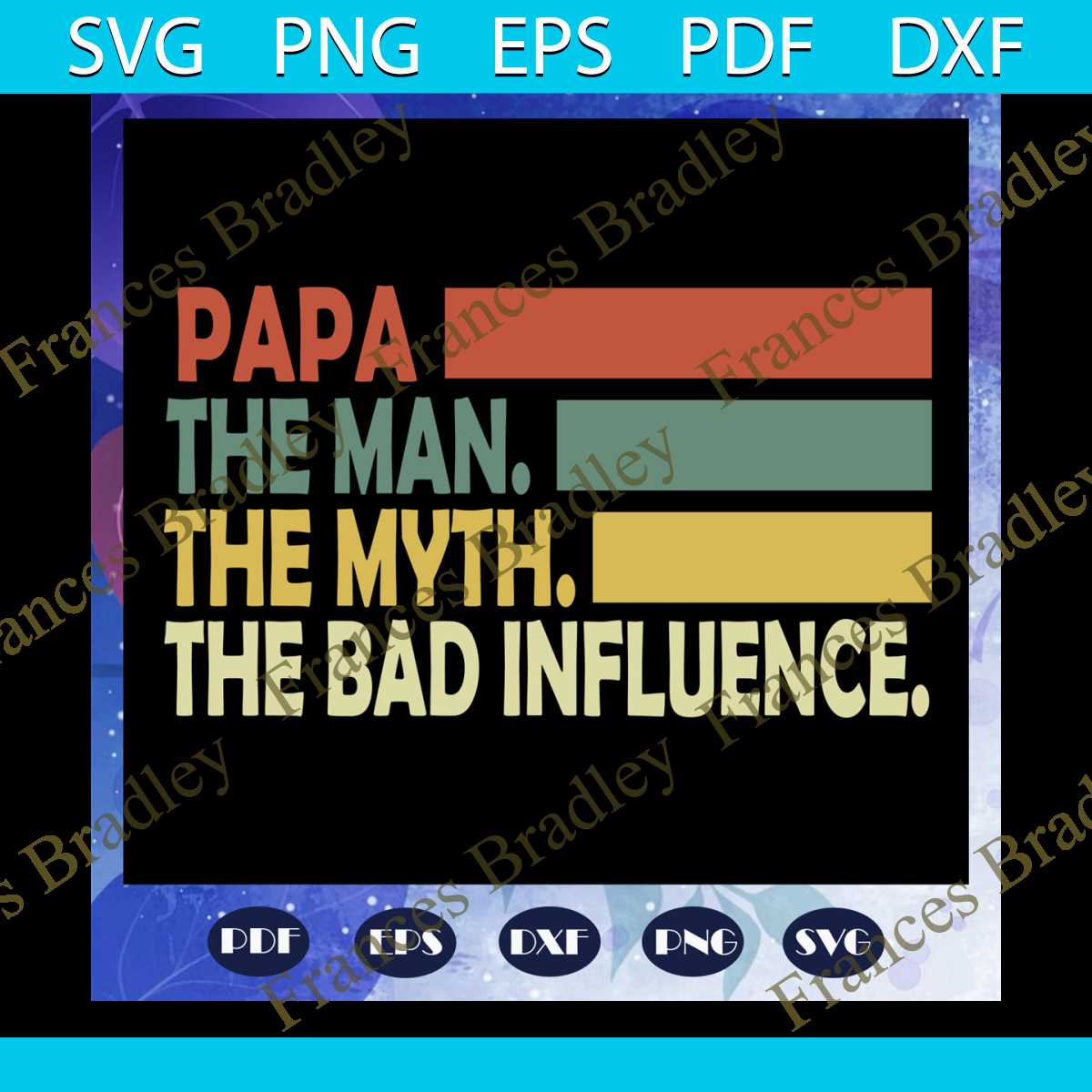 Papa the man the myth the bad influence, Fathers day svg, fa | Inspire ...