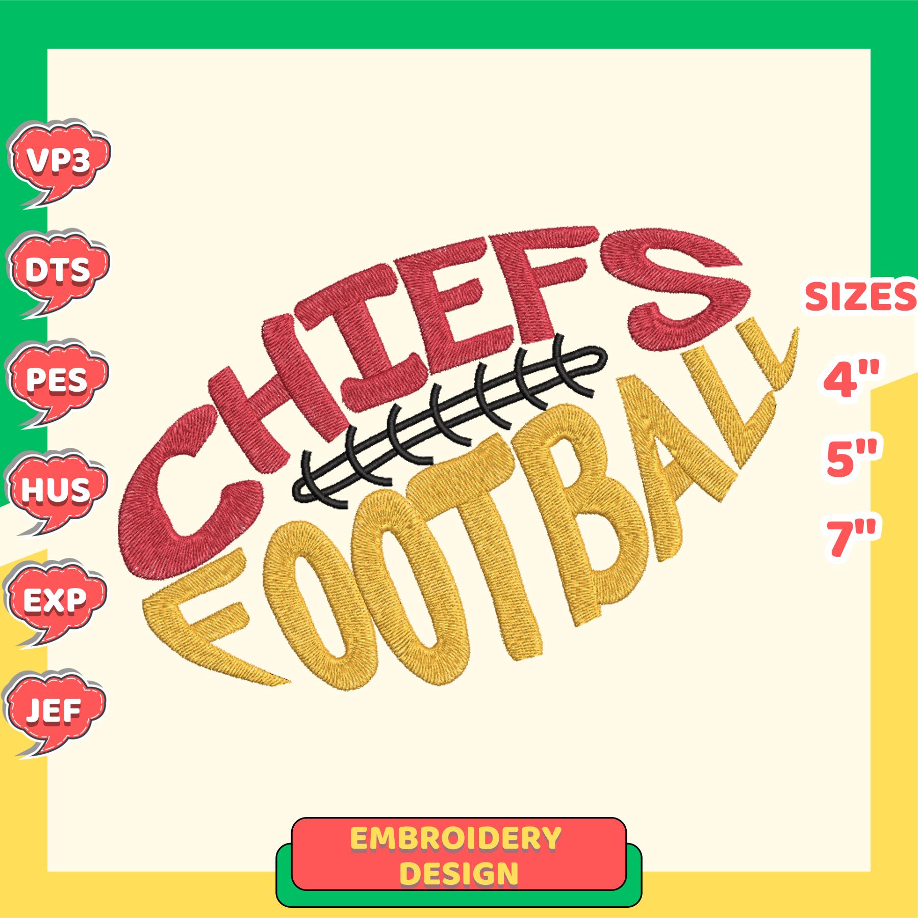 Chiefs Football Logo Embroidery Design, NFL Kansas City Chie | Inspire ...