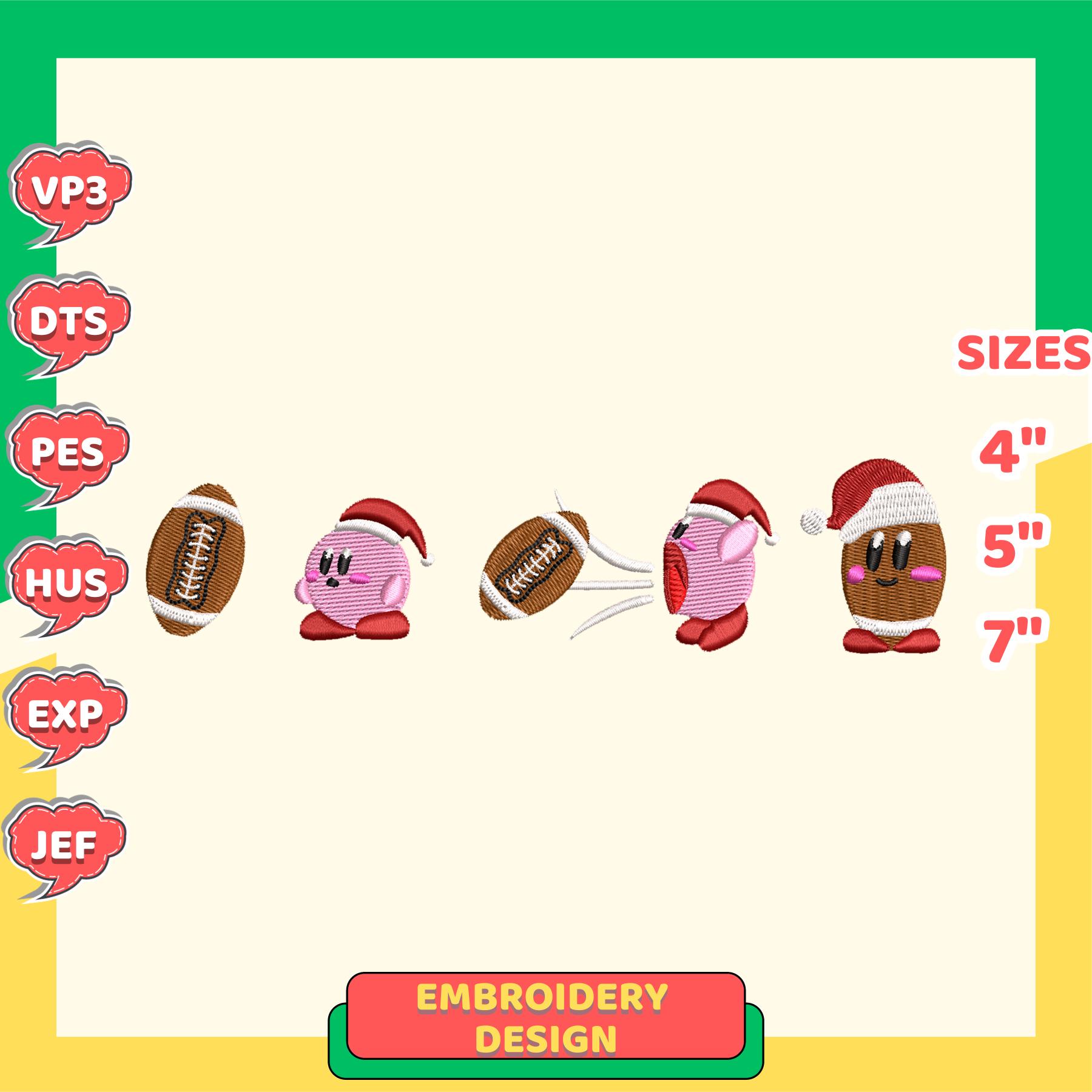 Christmas Embroidery Designs, Kirby X Rugby Ball Embroidery - Inspire ...
