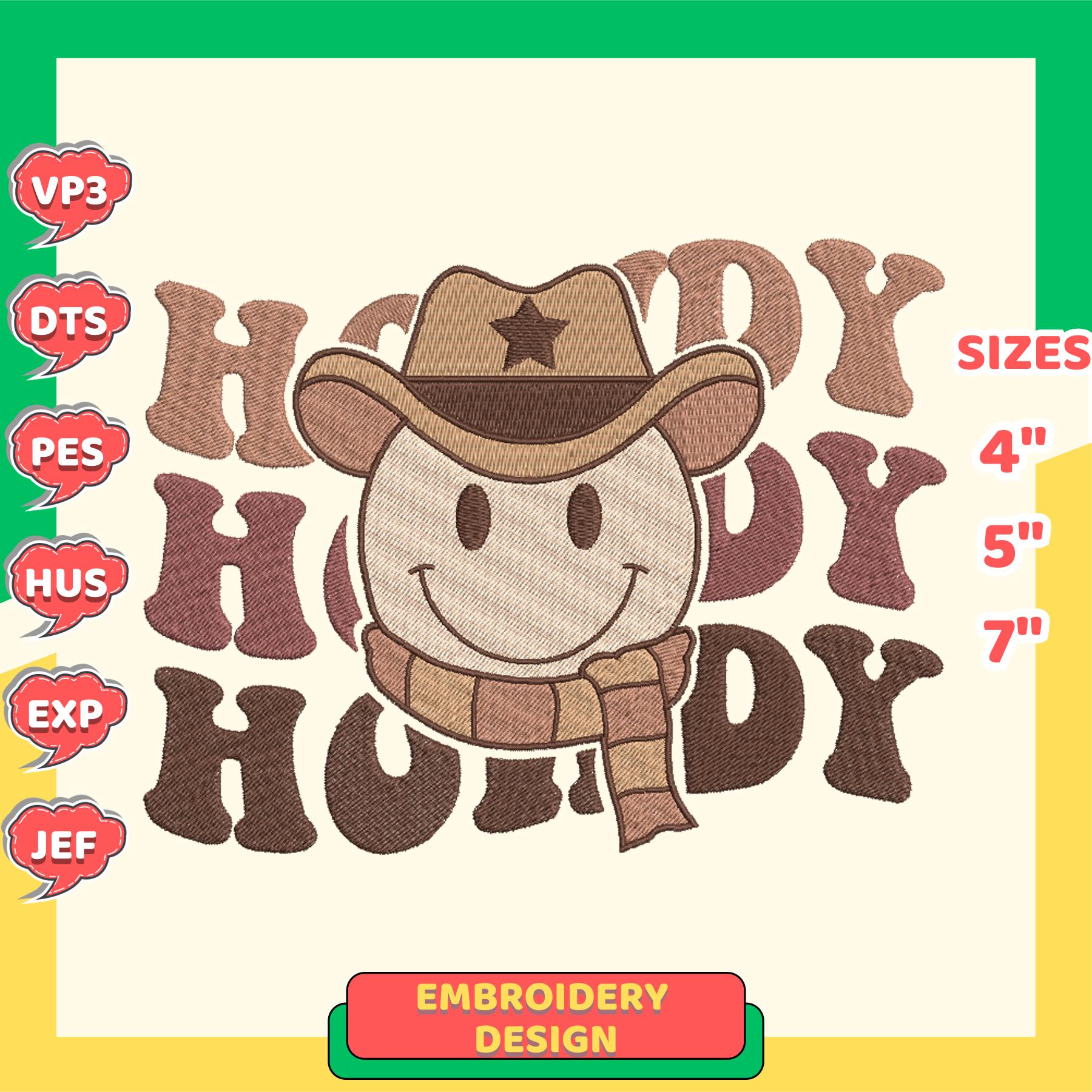 Retro Christmas Embroidery Designs, Retro Howdy Embroidery D | Inspire ...