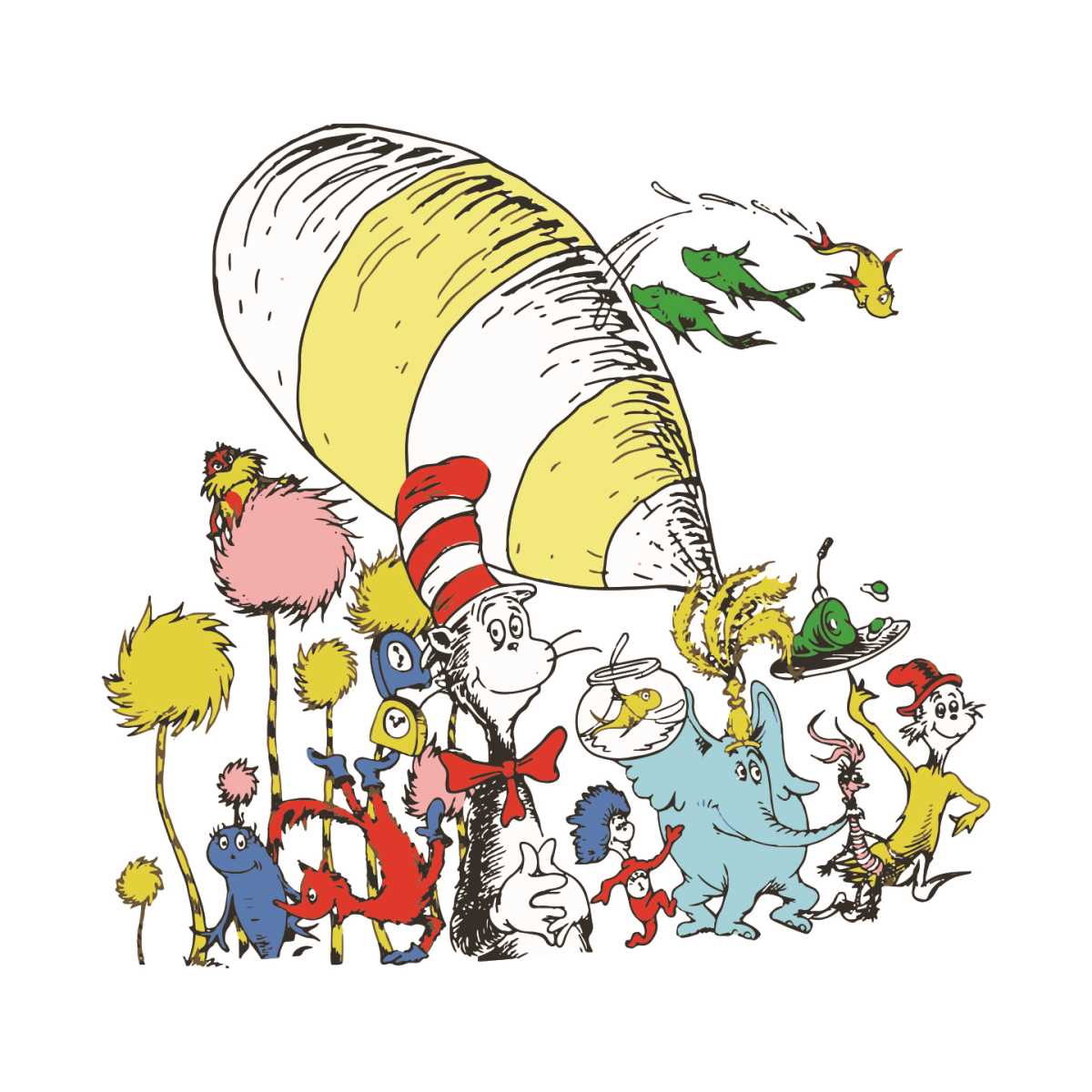 Dr Seuss Characters Svg, Dr Seuss Svg, Love Reading Svg, The | Inspire ...