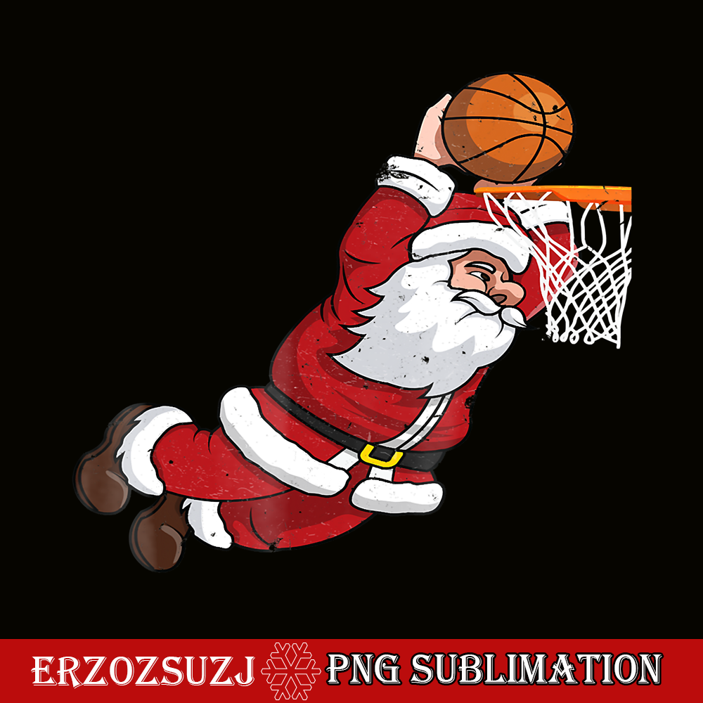 Distressed Santa Claus PNG, Slam Dunk a basketball PNG, Sant | Inspire ...