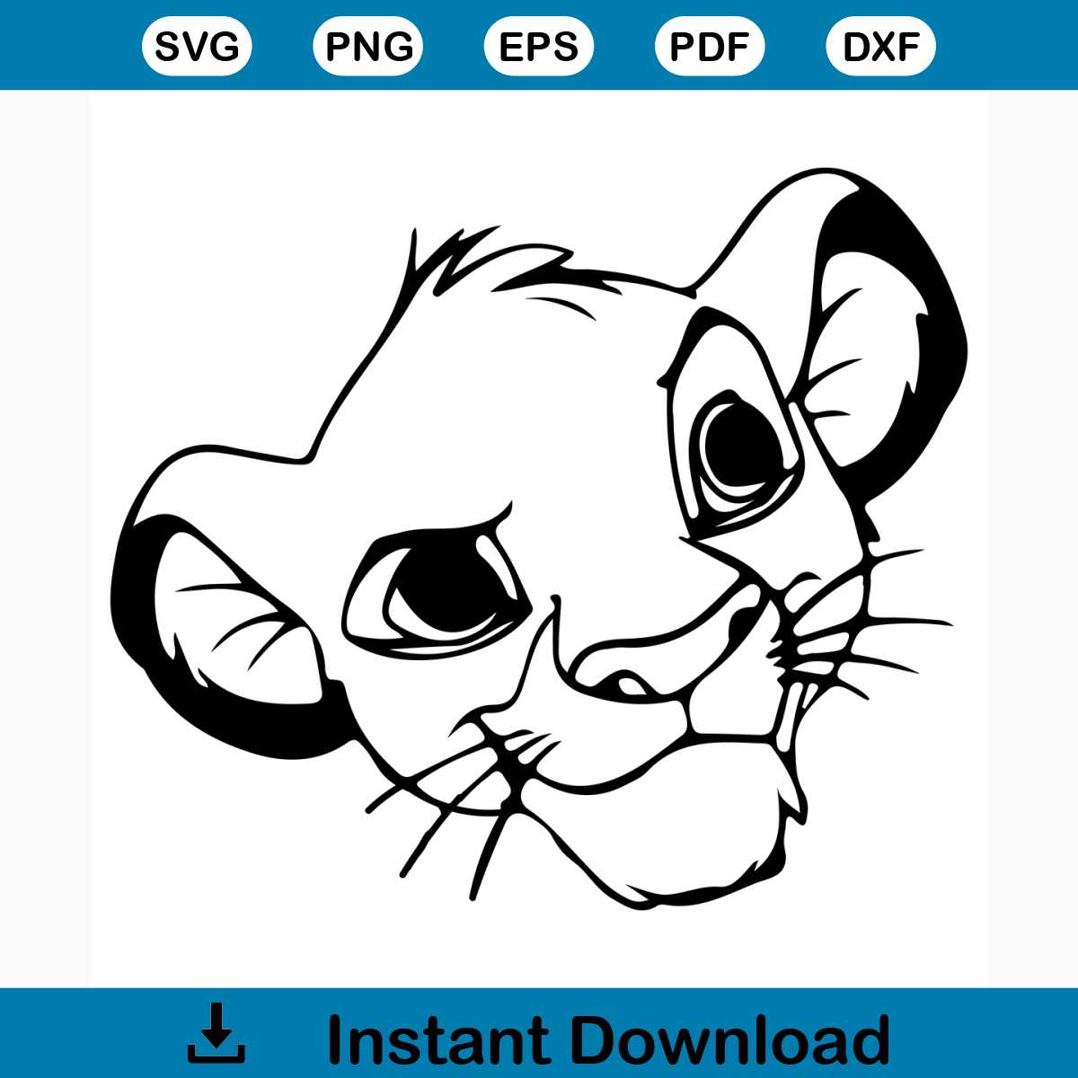 Simba svg free, best disney svg files, outline svg, instant | Inspire ...