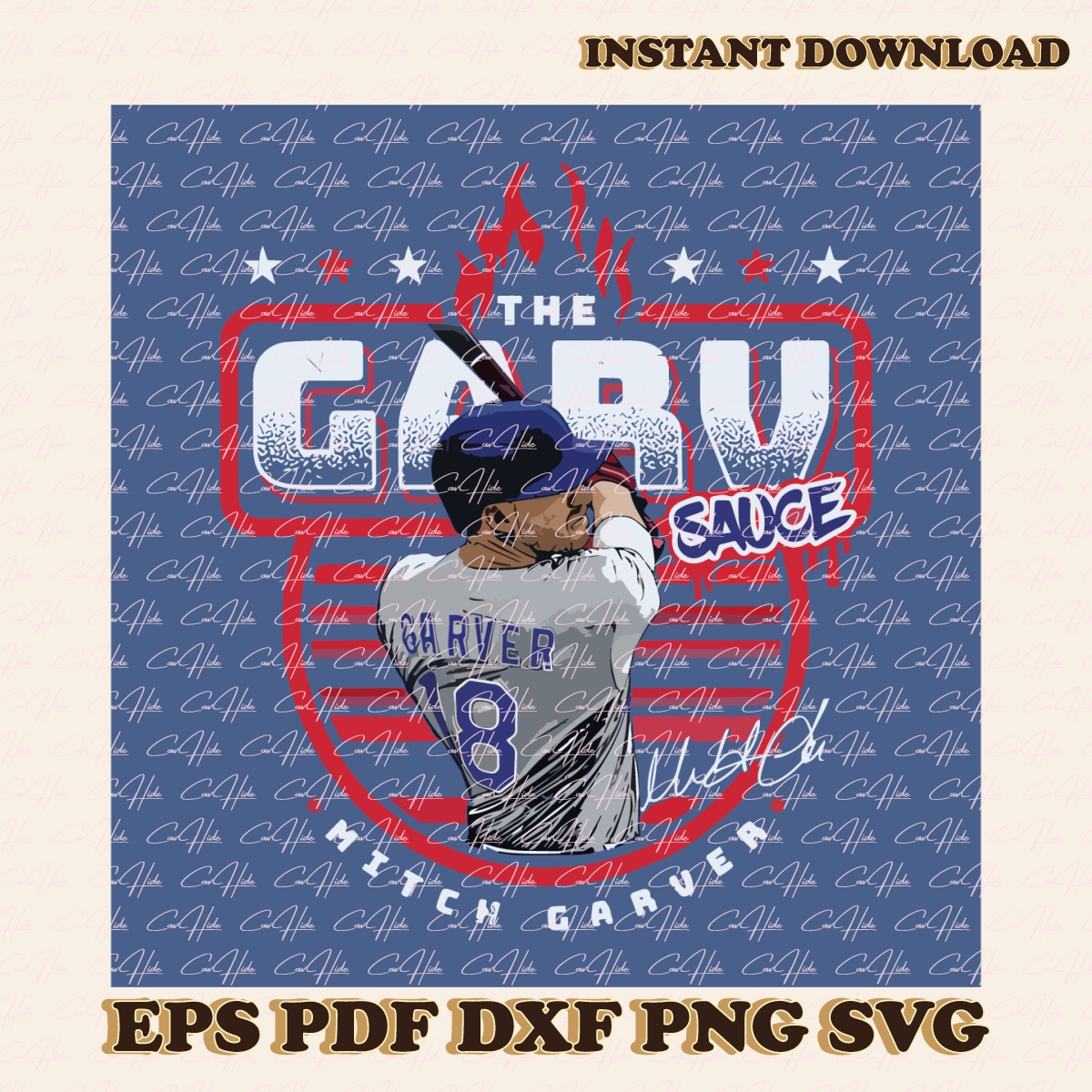 The Garv Sauce Mitch Garver Texas Player SVG Cricut File - Inspire Uplift