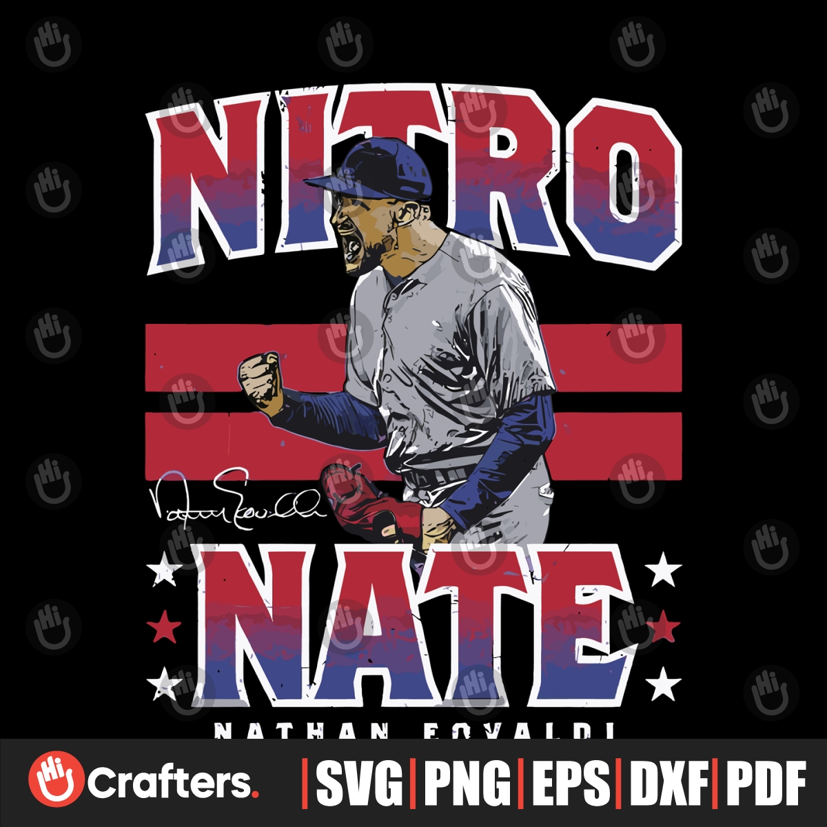 Nitro Nate Nathan Eovaldi Texas Rangers Player SVG File | Inspire Uplift