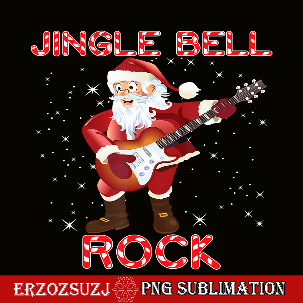 Jingle Bell Rock PNG, Merry Christmas PNG, Santa Electric Gu | Inspire ...